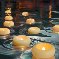 China 24 Pack 3 Inch Flameless LED Floating Candles 200 Hour White Battery Operated Waterproof Tealights for Wedding Centerpieces for sale