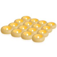 China 24 Pack 3 Inch Flameless LED Floating Candles 200 Hour White Battery Operated Waterproof Tealights for Wedding Centerpieces for sale