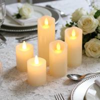China Wholesale Real Wax Pillar LED Candles Battery Operated with Remote 24H Timer 4-9 Inch for sale