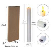 China Wholesale Flameless Ivory Taper Candles 9.64 Inch Real Wax LED with Remote Timer Flickering Battery Operated 3D Wick Pack of 6 for sale