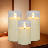 China Gmnee 4x8.9 Inch Outdoor Waterproof Flameless LED Candles with Remote Timer Battery Operated Plastic Pillar for Patio Lantern Decor Ivory for sale