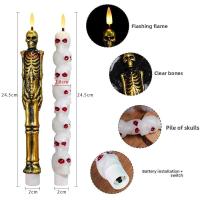 China Wholesale Halloween LED Candles 3D Skull Skeleton Pumpkin Votive Lights for Fall Party Decor for sale
