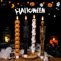 China Wholesale Halloween LED Candles 3D Skull Skeleton Pumpkin Votive Lights for Fall Party Decor for sale