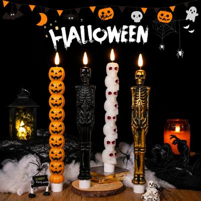 China Wholesale Halloween LED Candles 3D Skull Skeleton Pumpkin Votive Lights for Fall Party Decor for sale