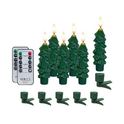 China 12-Piece LED Taper Candle Set 3D Flickering Glow 10-Key Remote Control 24-Hour Auto Timer for Christmas Tree Decoration for sale