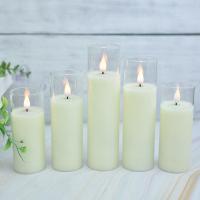 China Custom Clear Glass LED Flameless Candle with Remote Control 350+ Hours Battery Life for sale