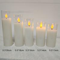 China Custom Clear Glass LED Flameless Candle with Remote Control 350+ Hours Battery Life for sale