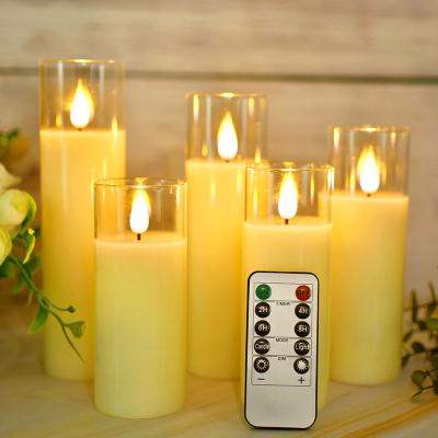 China Custom Clear Glass LED Flameless Candle with Remote Control 350+ Hours Battery Life for sale