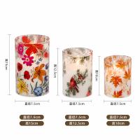 China Floral Pattern Flameless LED Candles Set 3-Pack with Remote Timer for Home Decor for sale