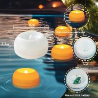 China Waterproof Floating LED Tea Light with Flickering LED and Battery Operated for Pool Wedding Decor for sale