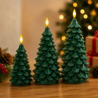China Christmas Tree Design LED Candle with Real Paraffin Wax and Timer Function for Festive Decoration for sale