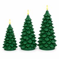 China Christmas Tree Design LED Candle with Real Paraffin Wax and Timer Function for Festive Decoration for sale