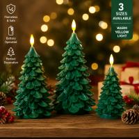 China Christmas Tree Design LED Candle with Real Paraffin Wax and Timer Function for Festive Decoration for sale