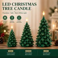 China Christmas Tree Design LED Candle with Real Paraffin Wax and Timer Function for Festive Decoration for sale