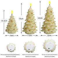 China Gold Christmas Tree Flameless LED Candle with Remote Control Real Wax Flickering LED Battery Operated Candle for sale
