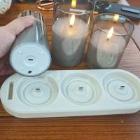 China Custom Wholesale Flameless Flicker Movable Wicks Wireless USB Rechargeable Led Candles Night for sale
