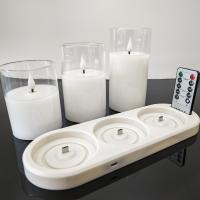China Custom Wholesale Flameless Flicker Movable Wicks Wireless USB Rechargeable Led Candles Night for sale