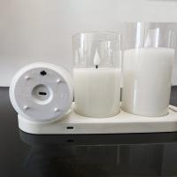 China Custom Wholesale Flameless Flicker Movable Wicks Wireless USB Rechargeable Led Candles Night for sale