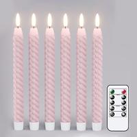 China Manufacturer Subulate Pink Black Green Burgundy Battery Operated Remote Control Flameless Paraffin Wax Flicker Home Decoration for sale