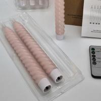 China Manufacturer Subulate Pink Black Green Burgundy Battery Operated Remote Control Flameless Paraffin Wax Flicker Home Decoration for sale