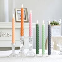 China Manufacturer Subulate Pink Black Green Burgundy Battery Operated Remote Control Flameless Paraffin Wax Flicker Home Decoration for sale