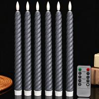China Manufacturer Subulate Pink Black Green Burgundy Battery Operated Remote Control Flameless Paraffin Wax Flicker Home Decoration for sale