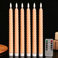 China Manufacturer Subulate Pink Black Green Burgundy Battery Operated Remote Control Flameless Paraffin Wax Flicker Home Decoration for sale