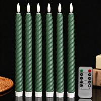 China Manufacturer Subulate Pink Black Green Burgundy Battery Operated Remote Control Flameless Paraffin Wax Flicker Home Decoration for sale
