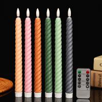 China Manufacturer Subulate Pink Black Green Burgundy Battery Operated Remote Control Flameless Paraffin Wax Flicker Home Decoration for sale