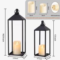China Black Decorative Metal Lanterns Farmhouse Lantern Decor with Candles for sale