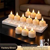 China 12 Pack Led Flameless Flickering White Tea Light Candle for Xmas Fun Party for sale