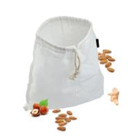 China Reusable Food Grade 200 Micron Organic linen Nut Milk Filter Bag for sale