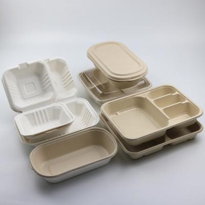 China Biodegradable Sugarcane Bagasse Food Containers 500 Pieces Oven Safe Customizable for sale