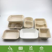 China Biodegradable Sugarcane Bagasse Food Containers 500 Pieces Oven Safe Customizable for sale