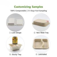 China Biodegradable Sugarcane Bagasse Food Containers 500 Pieces Oven Safe Customizable for sale