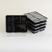 China 5 Compartment Plastic Takeaway Food Container 40 oz 1200ml Bento Box with Lid for sale