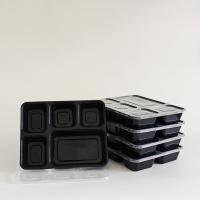 China 5 Compartment Plastic Takeaway Food Container 40 oz 1200ml Bento Box with Lid for sale