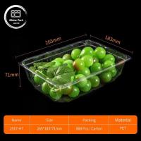 China Transparent PET Clamshell Fruit Containers Disposable Plastic Boxes with Lids for Litchi & Grape Packaging for sale