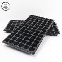 China Recycled Plastic Seedling Tray 50 Cell 3.8cm Deep Holes Durable Black Greenhouse Tray for sale