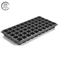 China Recycled Plastic Seedling Tray 50 Cell 3.8cm Deep Holes Durable Black Greenhouse Tray for sale