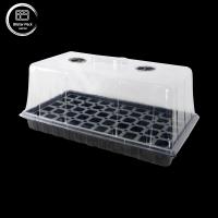 China Recycled Plastic Seedling Tray 50 Cell 3.8cm Deep Holes Durable Black Greenhouse Tray for sale