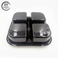 China 4 Compartment PET Disposable Salad Box Clear/Black Customizable For Snacks & Salads for sale