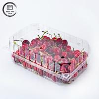 China Clear Vegetable Clamshell Fruit Containers Disposable Plastic For Cherries 1kg Capacity for sale