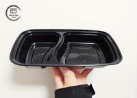 China 1000ml Microwavable 2 Compartment Disposable Bento Lunch Box Rectangle Plastic Meal Prep Container for sale
