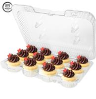 China Clear PET Cupcake Clamshell Containers Custom Secure & Desserts Transparent Cake Box for sale