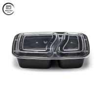 China Disposable 2 Compartment Lunch Box 200pcs Food Grade PP Microwave Safe Takeout Container for sale