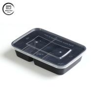China Disposable 2 Compartment Lunch Box 200pcs Food Grade PP Microwave Safe Takeout Container for sale