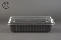 China Small Square PET Disposable Plastic Food Containers with Stackable Design for Restaurant Takeaway for sale