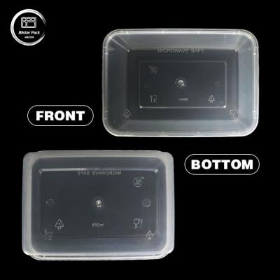China Rectangular PP Disposable Food Containers 500ml to 1000ml Microwave Safe Leak Proof for sale