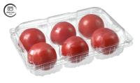 China Disposable Blister Tomato Container 6 Piece Rectangular Plastic Fruit Packaging Box 270x180x80mm for sale
